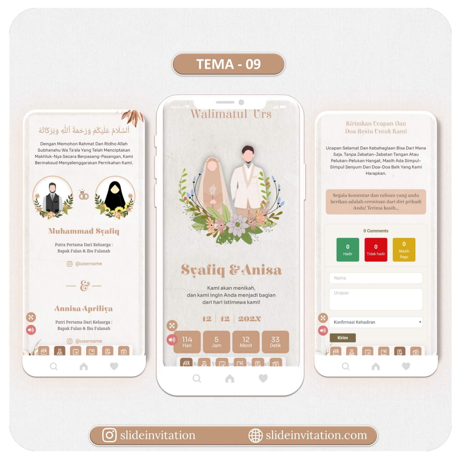 💌Spesialis Jasa Desain Undangan Digital Pernikahan Syar'i💞