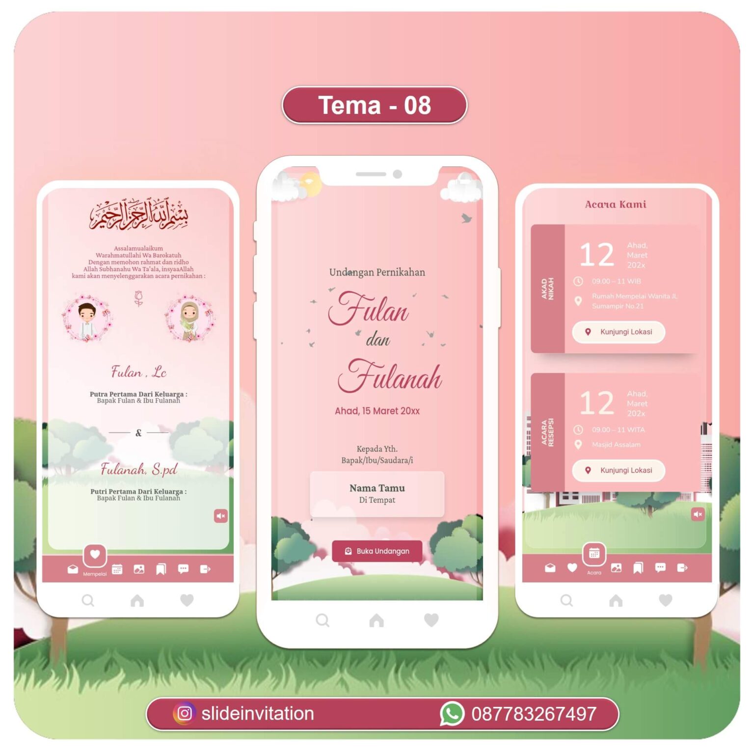 💌Spesialis Desain Undangan Digital Pernikahan Syar'i💌
